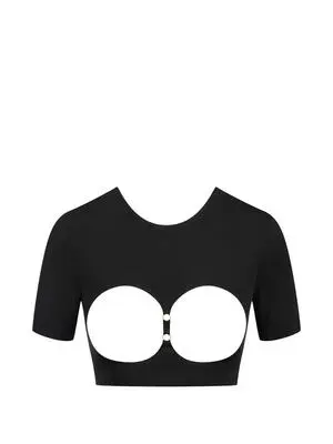 MAISON CLOSE Cut-out Crop Top - Black