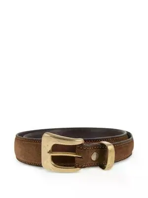 ALBERTO LUTI Engraved Buckle Belt - Brown