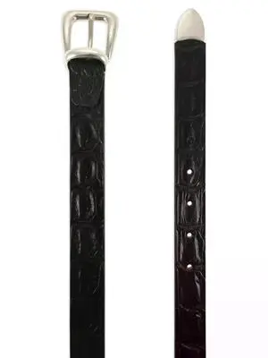 ALBERTO LUTI Crocodile-effect Leather Belt With Pin Buckle