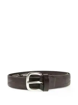 ALBERTO LUTI Textured Leather Belt - Brown