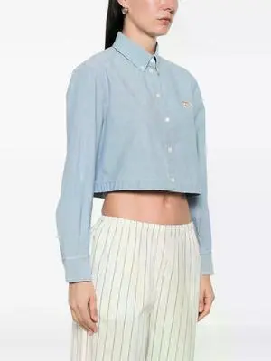 Maison Kitsuné Cropped Embroidered Shirt