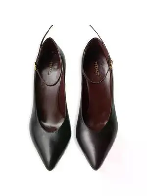 Versace Leather Pumps With Embellished Medusa Heel
