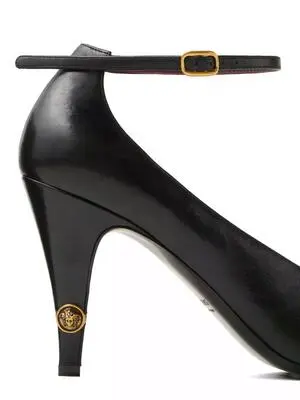Versace Leather Pumps With Embellished Medusa Heel