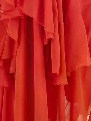 VAILLANT Silk Rumba Ruffled Mini Dress
