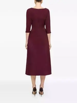 NISSA Bordeaux Pleated Midi Dress