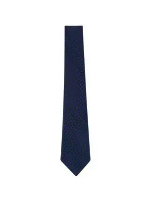 Zegna Printed Silk Neck Tie - Blue