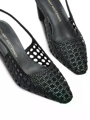 STUART WEITZMAN Woven Slingback Pumps - Black