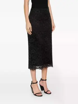 Simonette Ravizza Floral Lace Midi Skirt