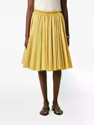 AMI Paris Cotton Corolla Midi Skirt - Neutrals