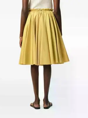 AMI Paris Cotton Corolla Midi Skirt - Neutrals