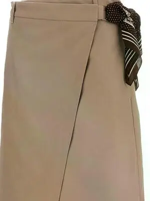 True Royal Tie-detail Midi Skirt