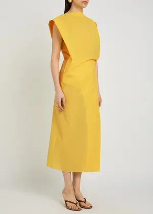Jacquemus La Robe Drap Draped Midi Dress - Yellow