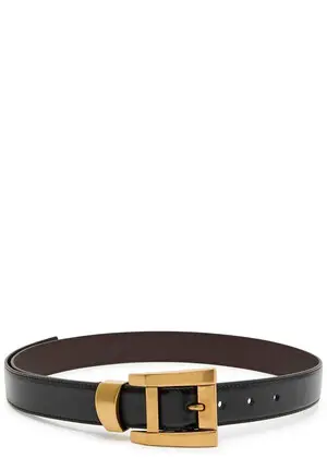 Versace Glossed Leather Belt - Black