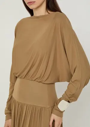 TOTEME Gathered Crepe-jersey Midi Dress