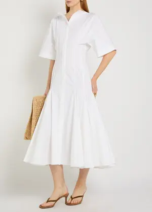 Jacquemus Cotton-poplin Midi Dress - White