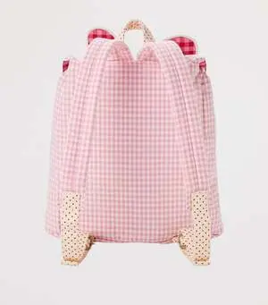 MIKI HOUSE Cotton-blend Chieco Saku Backpack With Appliqué Detail - Pink