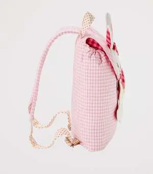 MIKI HOUSE Cotton-blend Chieco Saku Backpack With Appliqué Detail - Pink