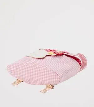 MIKI HOUSE Cotton-blend Chieco Saku Backpack With Appliqué Detail - Pink