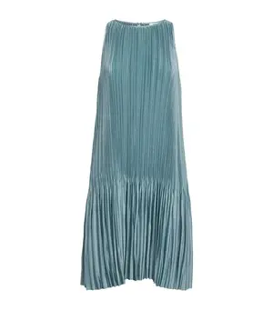 JOSEPH Satin Pleated Rida Midi Dress