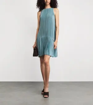 JOSEPH Satin Pleated Rida Midi Dress