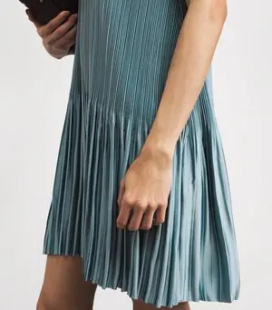 JOSEPH Satin Pleated Rida Midi Dress