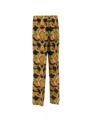 Etro Palazzo Pants With Floral Print - Black