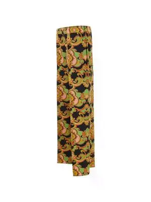 Etro Palazzo Pants With Floral Print - Black