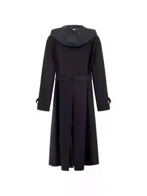 Herno Double-breasted Hooded Coat - Black