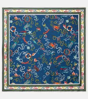 ALEMAIS Printed Silk Twill Scarf - Multicoloured