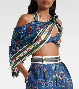 ALEMAIS Printed Silk Twill Scarf - Multicoloured