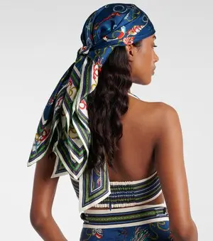 ALEMAIS Printed Silk Twill Scarf - Multicoloured