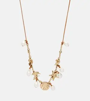 ALEMAIS Faux Pearl Embellished Charm Necklace - Multicoloured