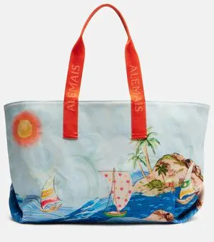 ALEMAIS Printed Cotton Canvas Tote Bag