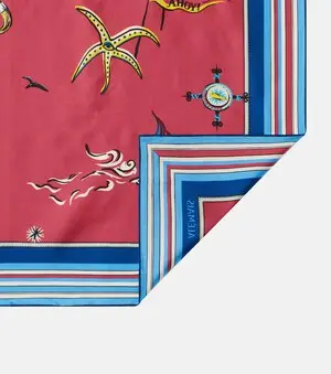ALEMAIS Printed Silk Twill Scarf - Red