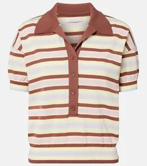 Faithfull The Brand Sable Striped Cotton-blend Polo Shirt - Multicoloured