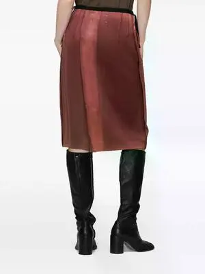 MAISON MARGIELA Satin Midi Skirt With Sun-faded Sheen - Red