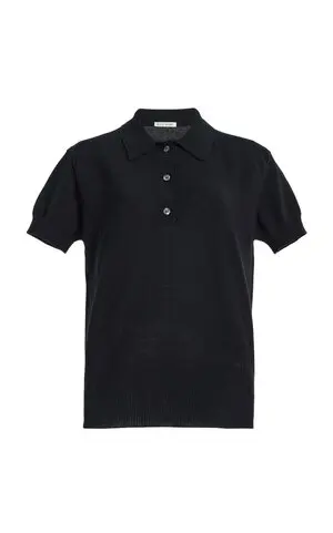 HIGH SPORT Sylvie Cotton-crepe Polo Shirt - Black