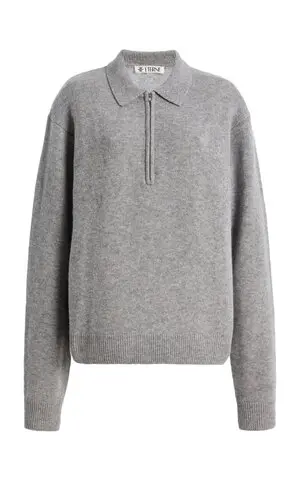 Eterne Éterne Blaise Cashmere Half-Zip Sweater Grey