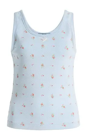 Prada Floral Print Tank Top - Blue