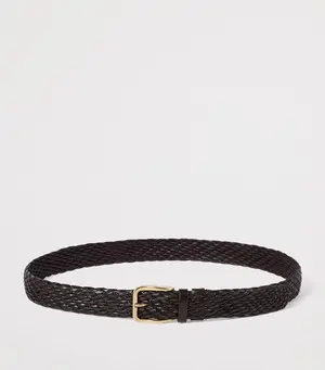 Brunello Cucinelli Calfskin Woven Belt