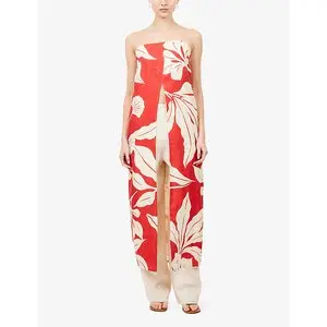 Second Summer Capella Strapless Printed Linen Top
