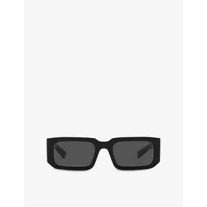 Prada Rectangle Acetate Sunglasses - Black