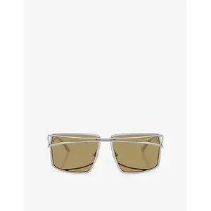 Prada Irregular-frame Metal Sunglasses - Clear