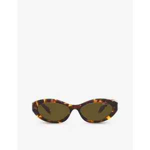 Prada Irregular Shape Acetate Sunglasses - Brown