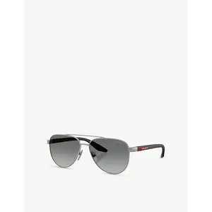 Prada Pilot-frame Metal Sunglasses - Silver