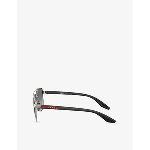Prada Pilot-frame Metal Sunglasses - Silver