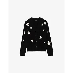 Zadig&Voltaire Mirkaz Star-motif Cashmere Cardigan - Black