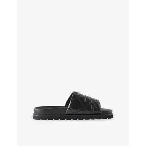 Zadig&Voltaire Teddy Patent-leather Slides - Black