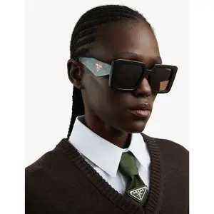 Prada Pr 23ys Square Frame Tortoiseshell Acetate Sunglasses - Brown