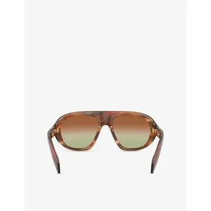 Prada Irregular Frame Acetate Sunglasses - Brown